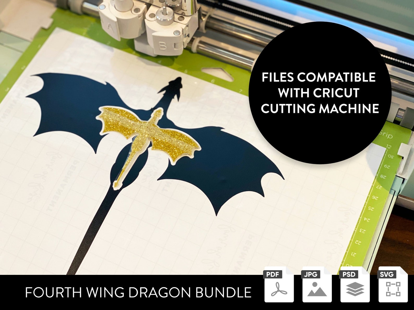 Fourth Wing Dragon Silhouette SVG Bundle Fourth Wing Tairn and Andarna ...