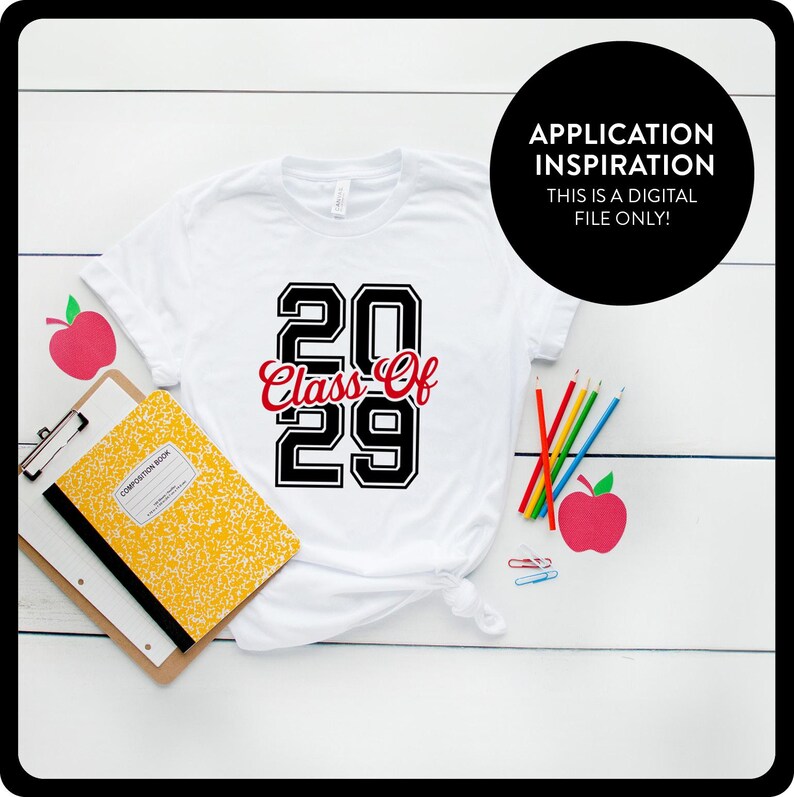 Class of 2029 SVG: Trendy School Spirit Shirt Design (digital Download ...