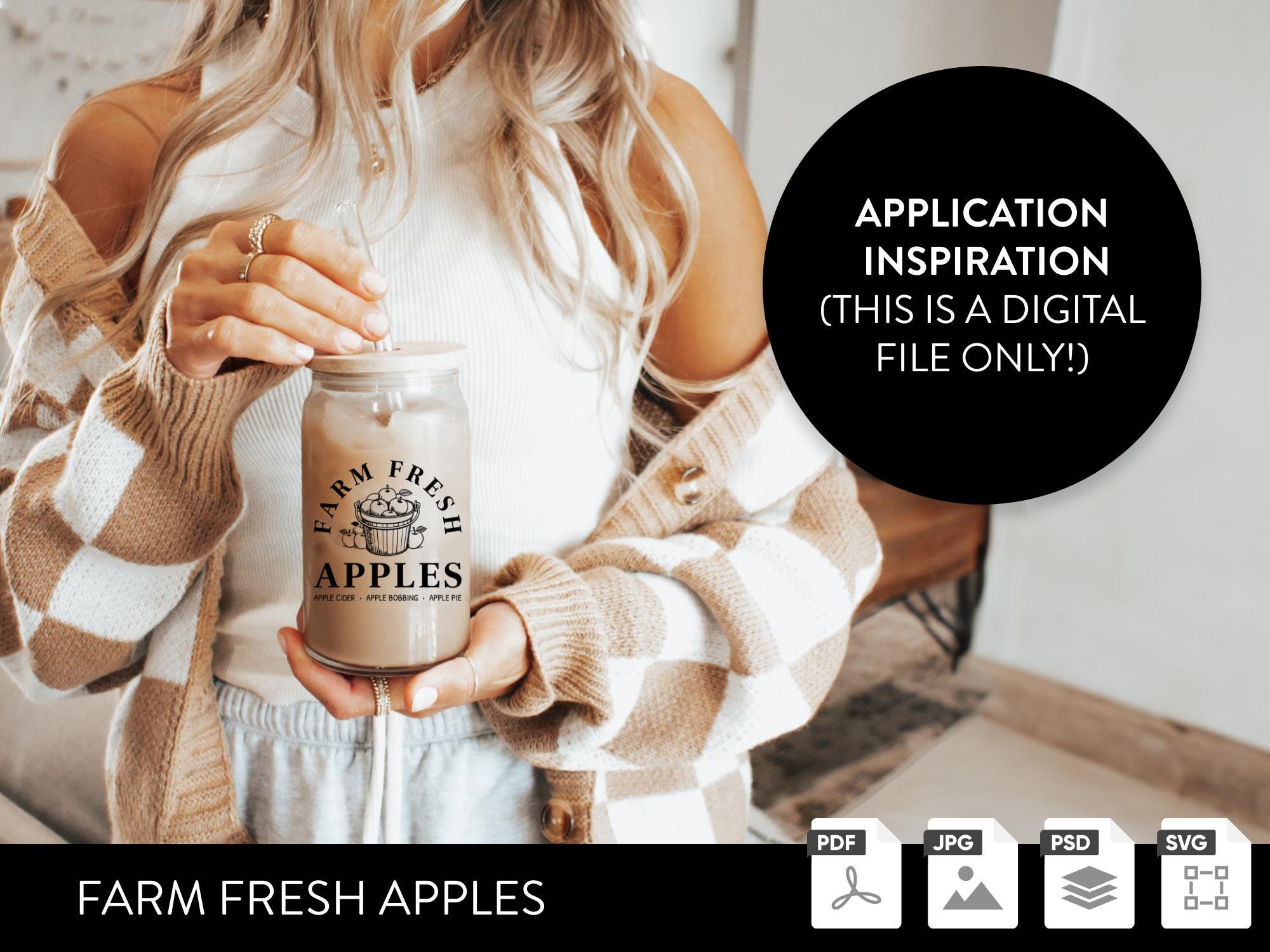 Farm Fresh Apples SVG Fall Apple Orchard PNG DIY Fall Craft Apple Decal ...