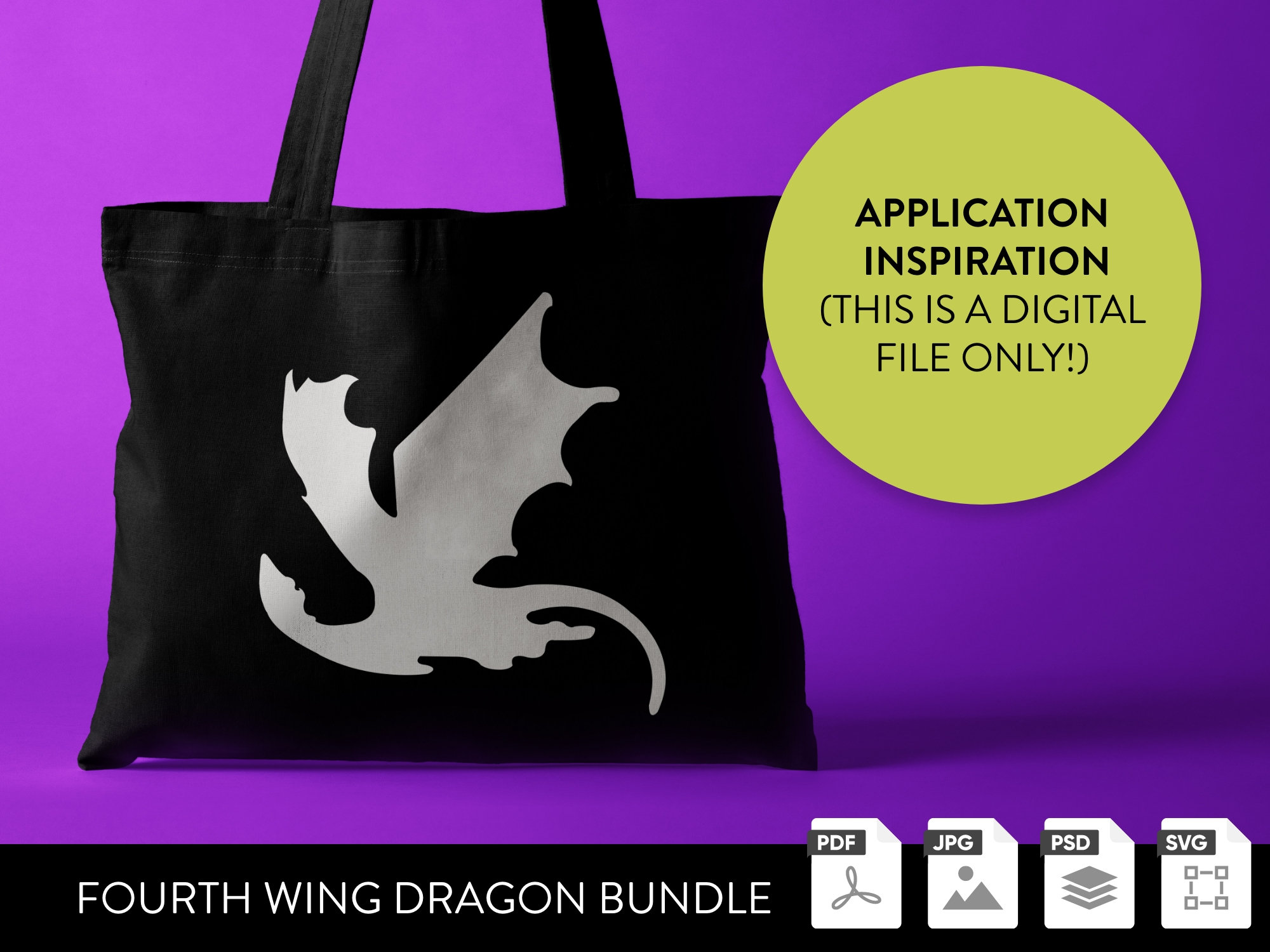 Fourth Wing Dragon Silhouette SVG Bundle Fourth Wing Tairn and Andarna ...