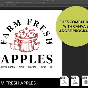 Farm Fresh Apples SVG Fall Apple Orchard PNG DIY Fall Craft Apple Decal ...