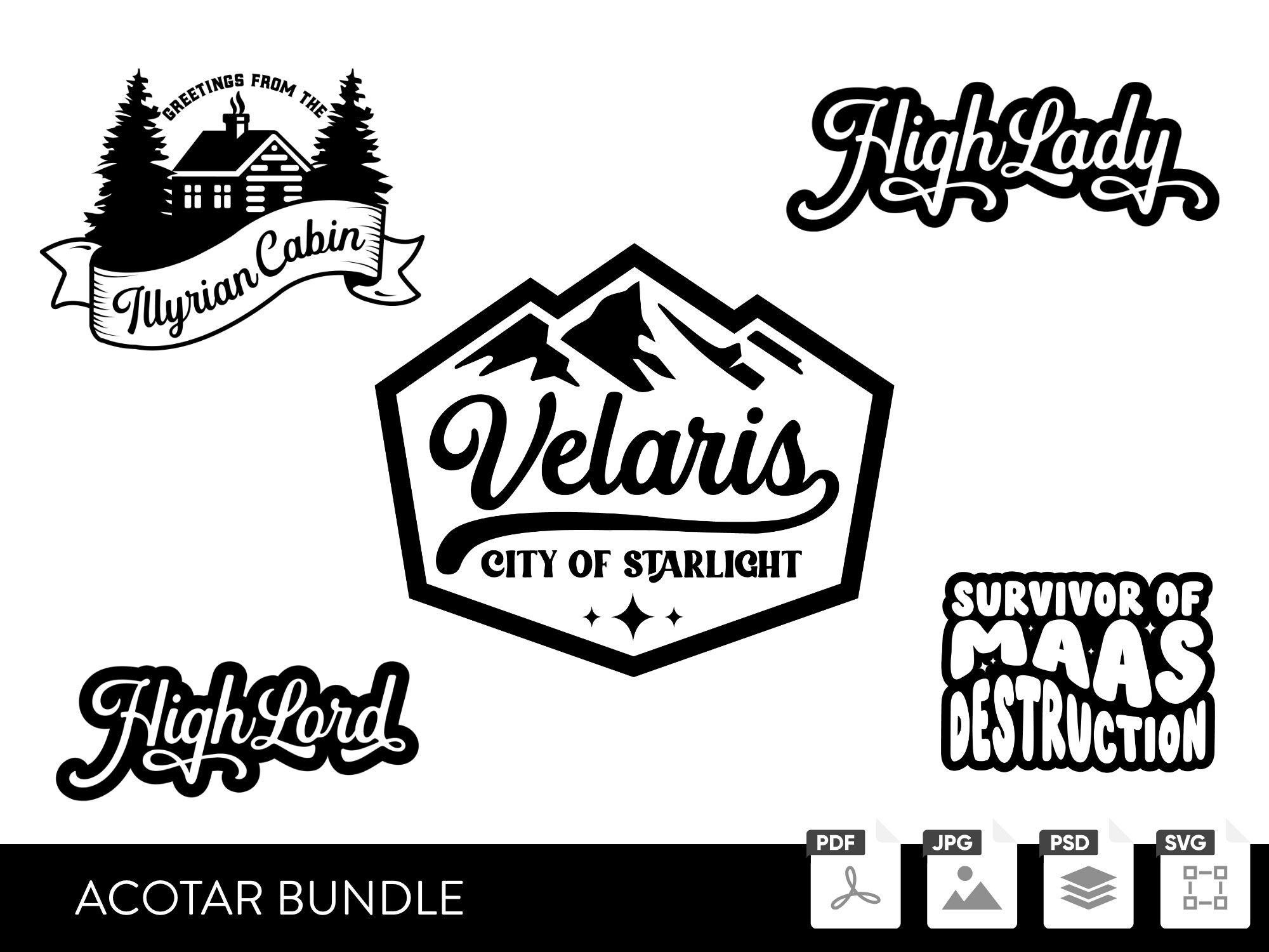 ACOTAR Svg Bundle ACOTAR Bookmark Svg Decal ACOTAR Shirt Svg a Court of ...