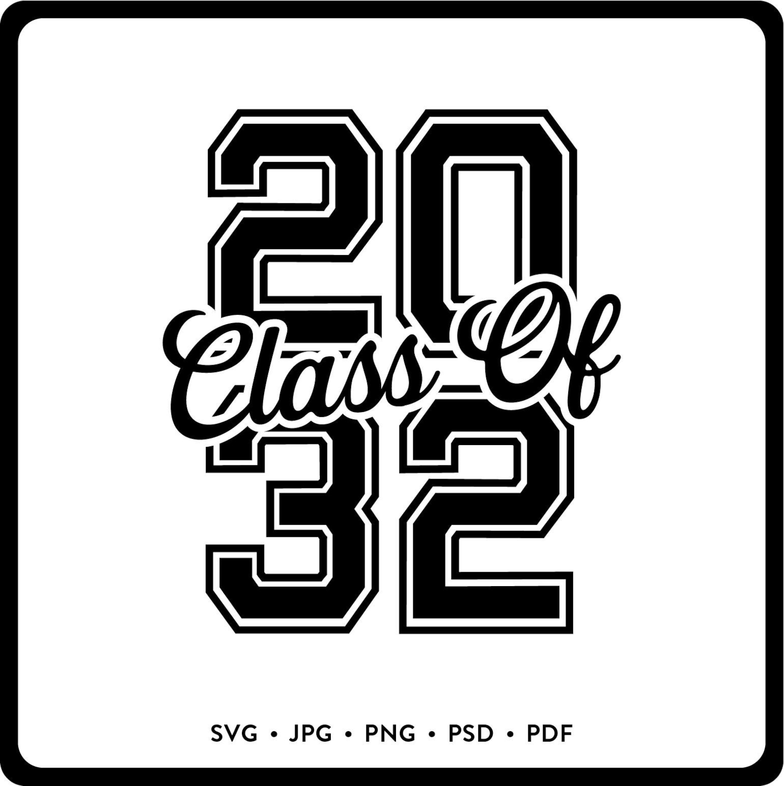 Class of 2032 SVG: School Memory Shirt Decal (digital Download, Cricut ...