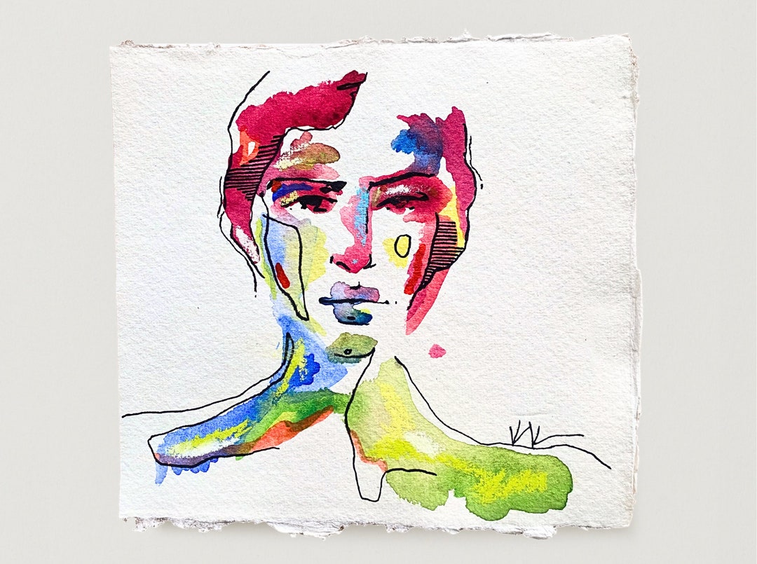 Original Watercolour and Ink Portrait Drawing - Etsy
