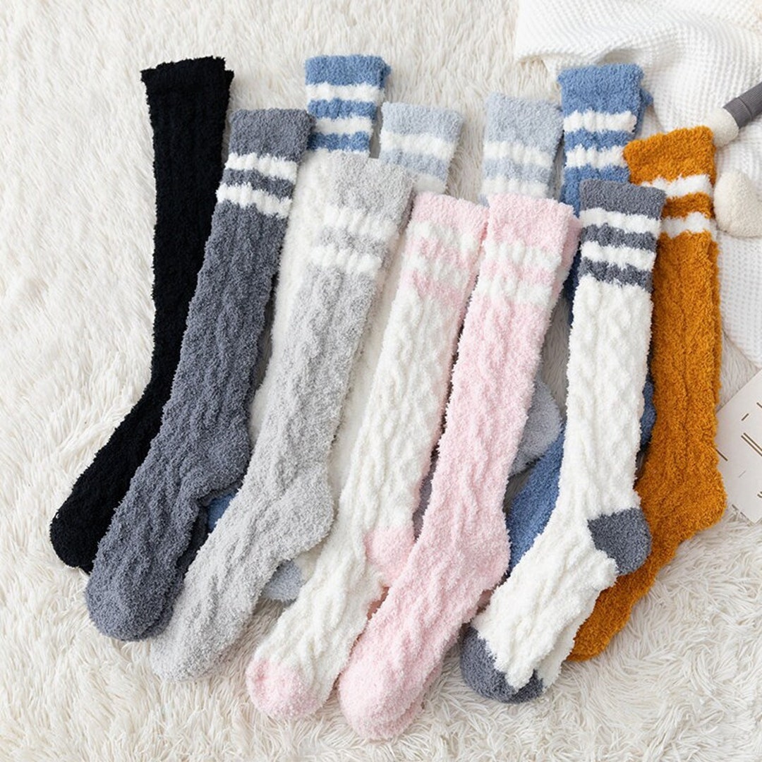 Japanese Calf Socks Coral Velvet Stockings Over-the-knee - Etsy