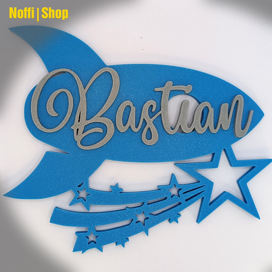 Personalized Name Plate | Individual Door Sign Rocket for Boys - Etsy