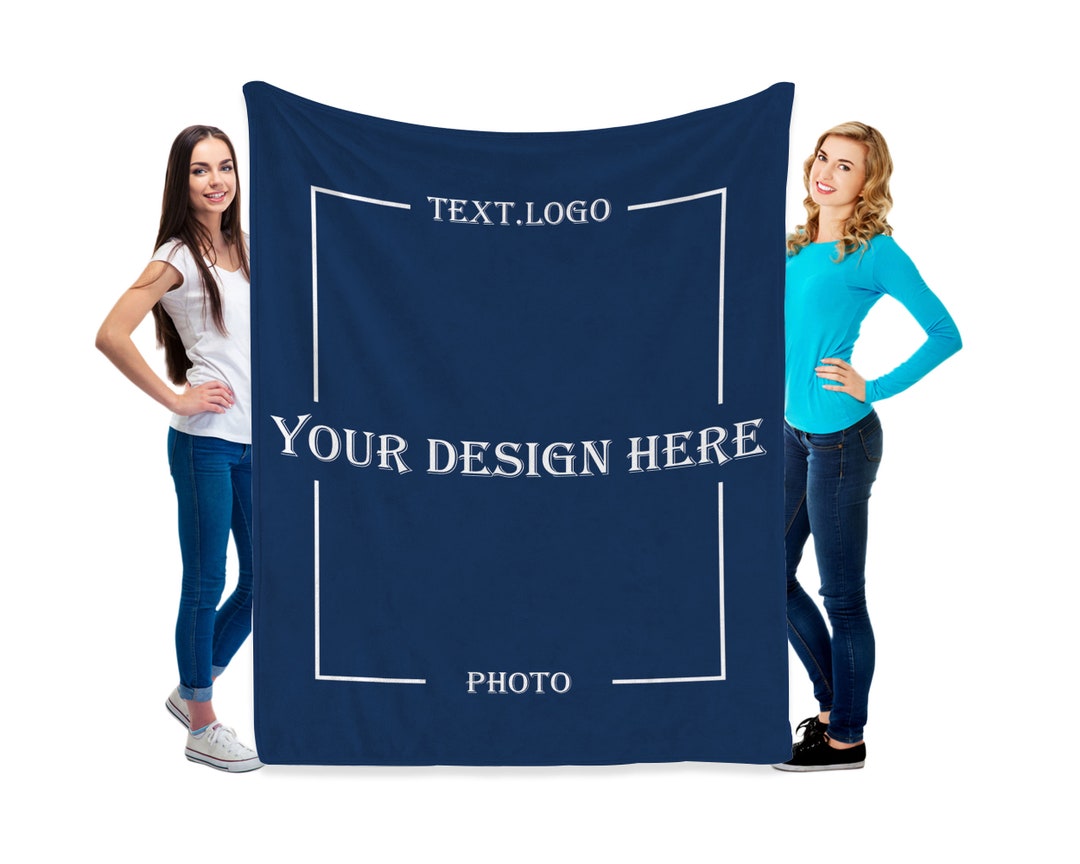 Logo Text Personalized Blanket,custom Business Company Gift Throw,home ...