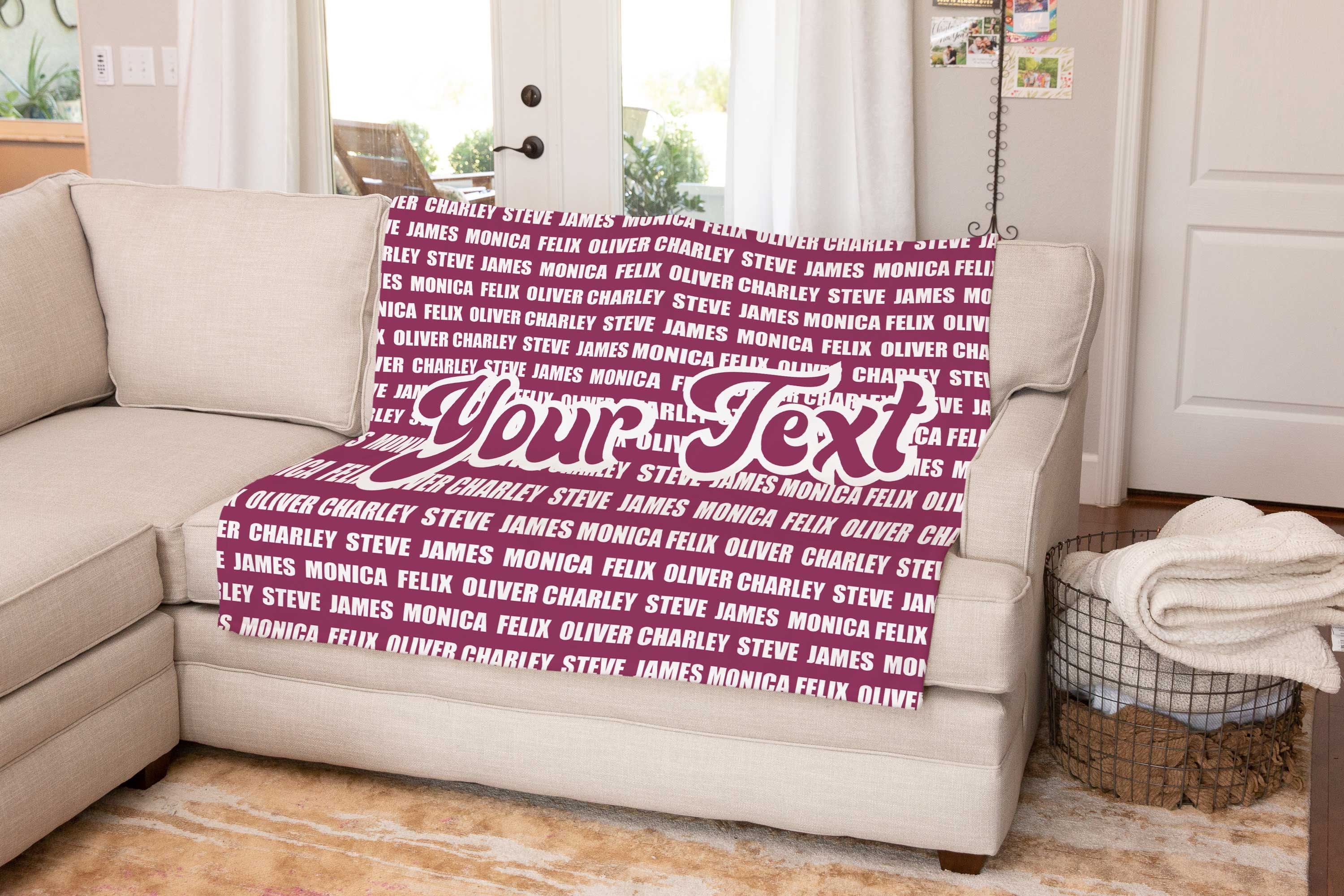 Personalized Family Name Blanket, Custom Text Throw, Adults/kids ...