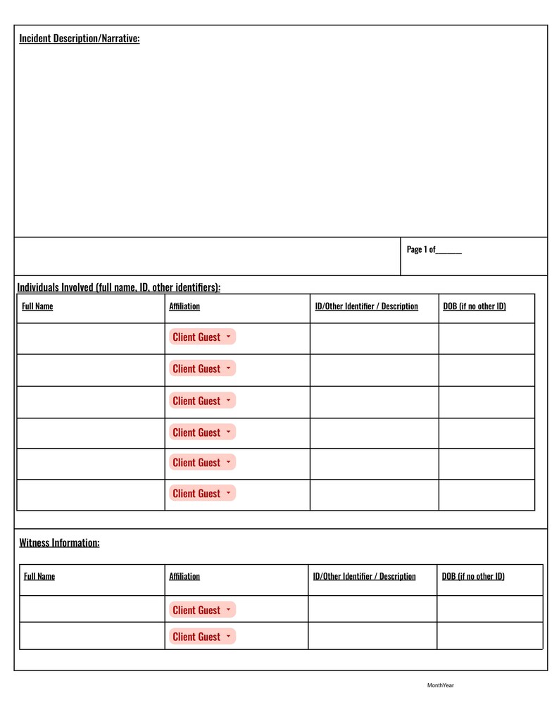 Customizable Security Incident Report Template With Dropdown Fields ...
