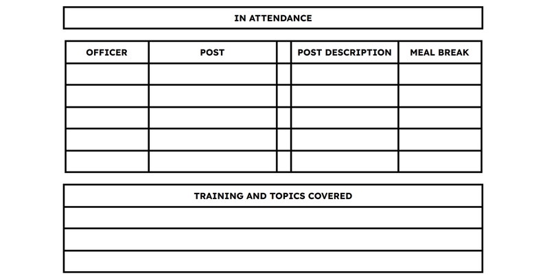 Security Guard Roll Call Template | Easy-to-use Attendance & Training ...