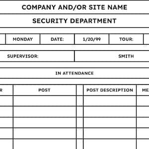 Security Guard Roll Call Template | Easy-to-use Attendance & Training ...