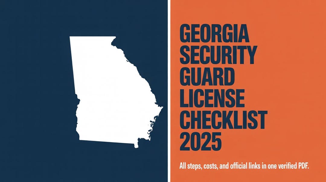 Georgia Security Guard License Checklist (2025) | Step-by-step PDF ...