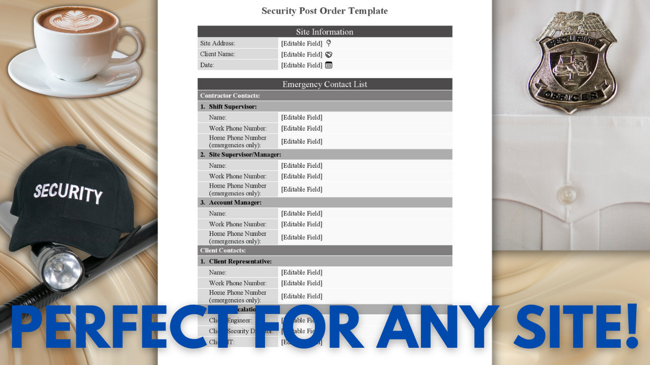 Ultimate Security Post Order Template: Editable, Customizable, for ...