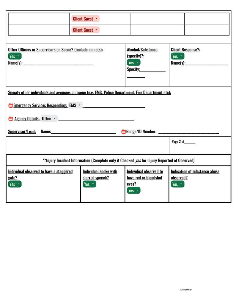 Customizable Security Incident Report Template With Dropdown Fields ...