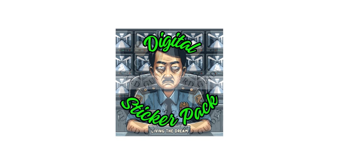 Digital Security Guard Sticker Bundle Humorous & Novelty Designs 6 ...
