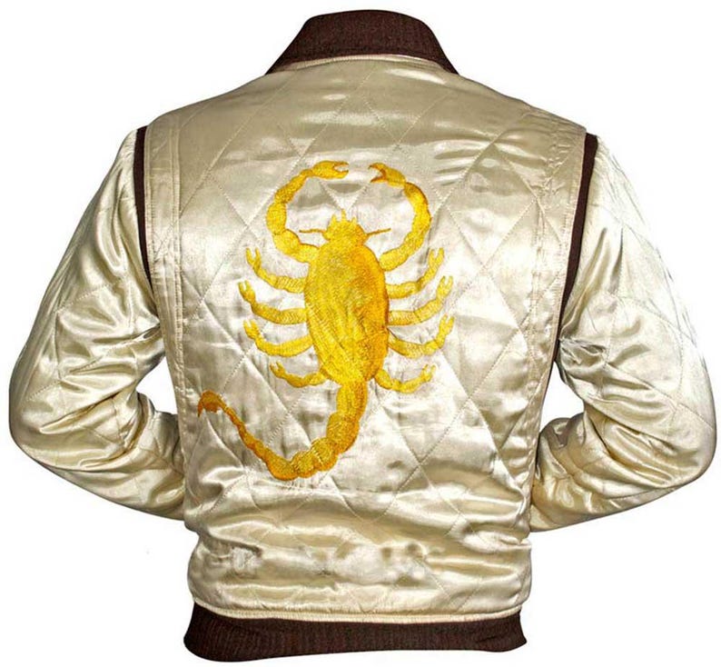 Handmade Ryan Gosling Drive Scorpion White Satin Lightweight Casual ...