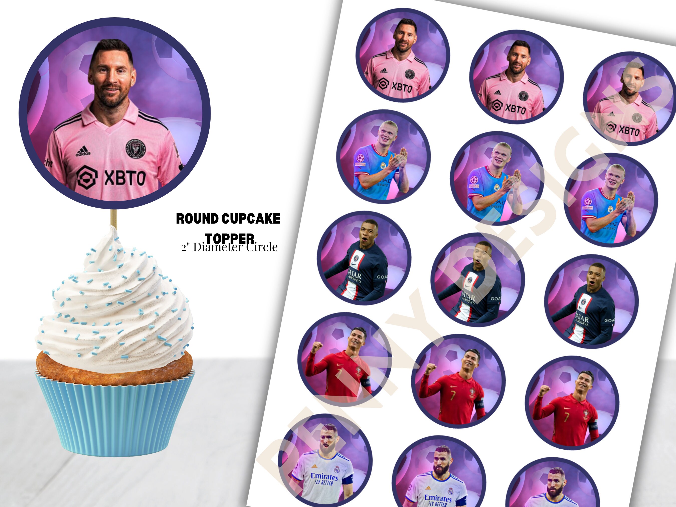 Soccer Cupcake Toppers Birthday Favors Soccer Party Cupcakes Gaming ...