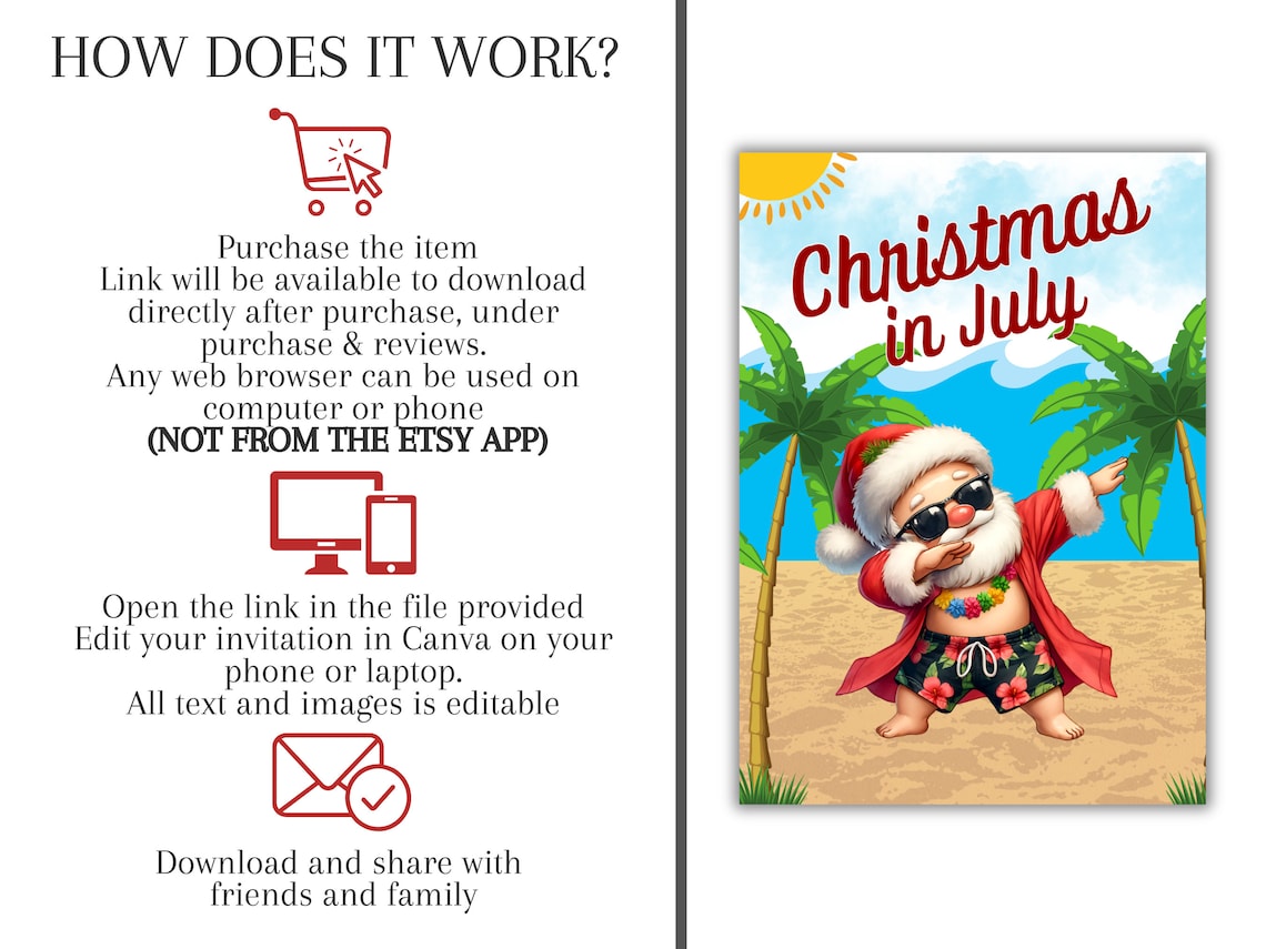 Christmas in July Invitation Christmas in July Invitation Birthday ...