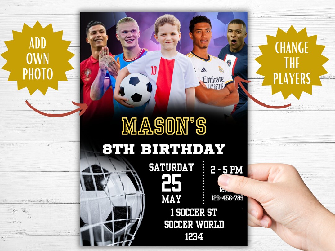 Soccer Birthday Invitation Soccer Invitation Birthday Invite for Boys ...