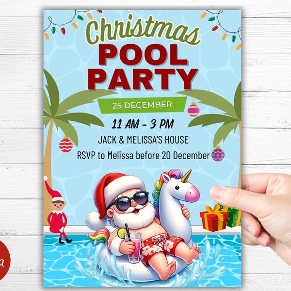 Pool Party Invite - Etsy
