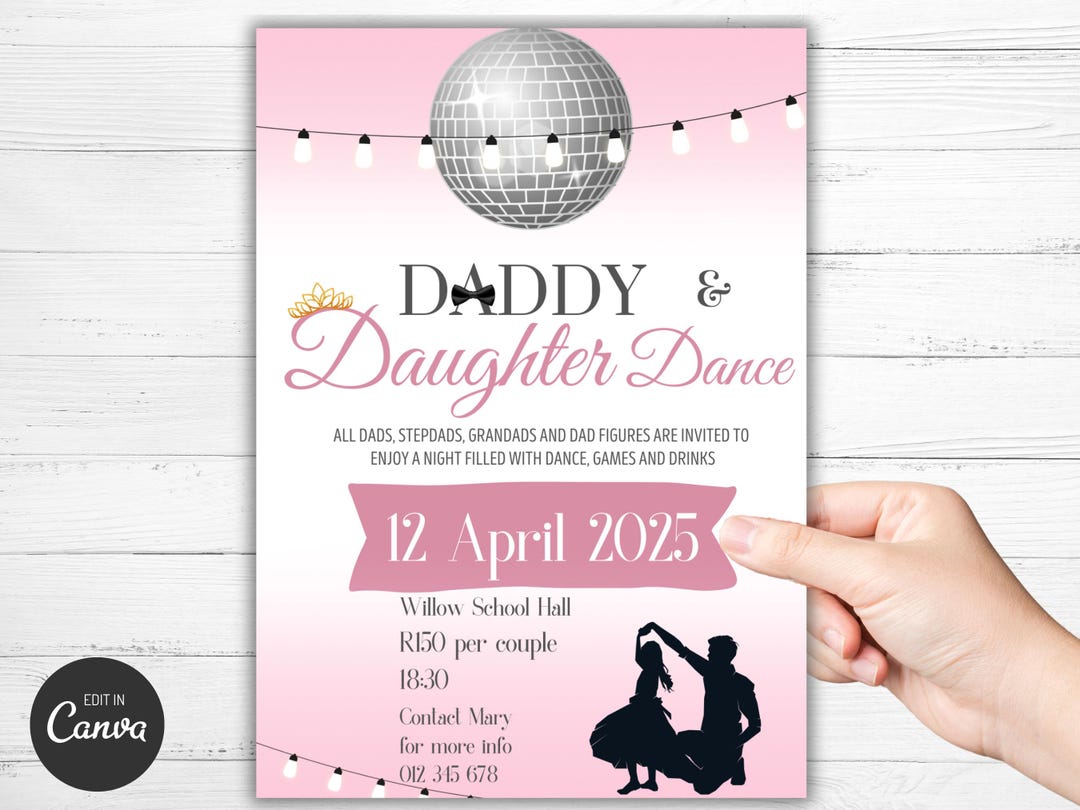 Daddy Daughter Dance Invitation Father Daughter Invitation School Dance ...