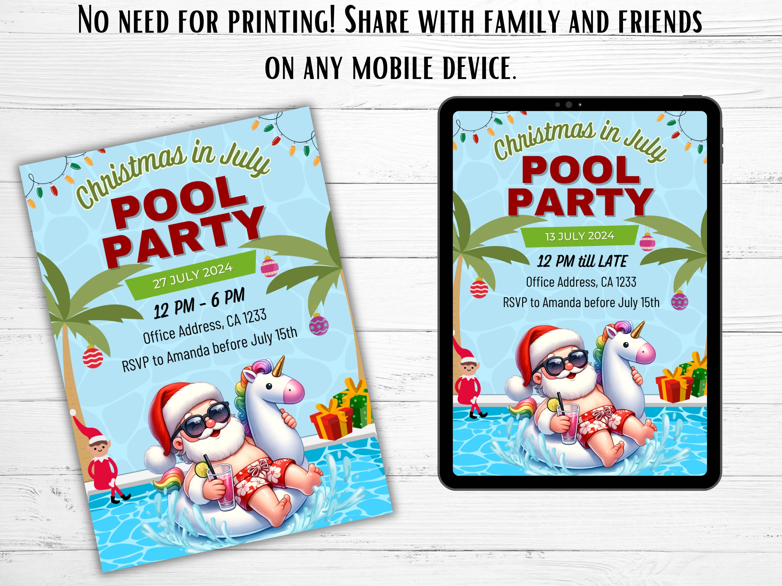 Christmas in July Invitation Christmas in July Invitation Birthday ...