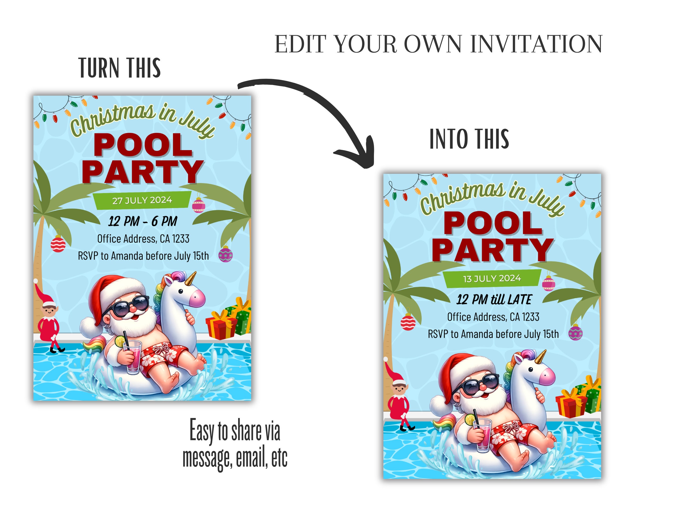 Christmas in July Invitation Christmas in July Invitation Birthday ...
