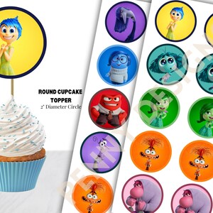 Inside Out 2 Cupcake Toppers Inside Out 2 Party Cupcakes Inside Out 3 ...