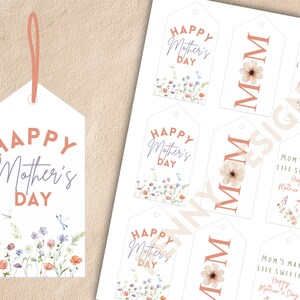 Printable Mother's Day Gift Tags Mother's Day Tags Floral Wildflower ...