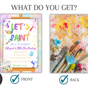 Paint Birthday Invitation Art Invitation Birthday Art Party Painting ...