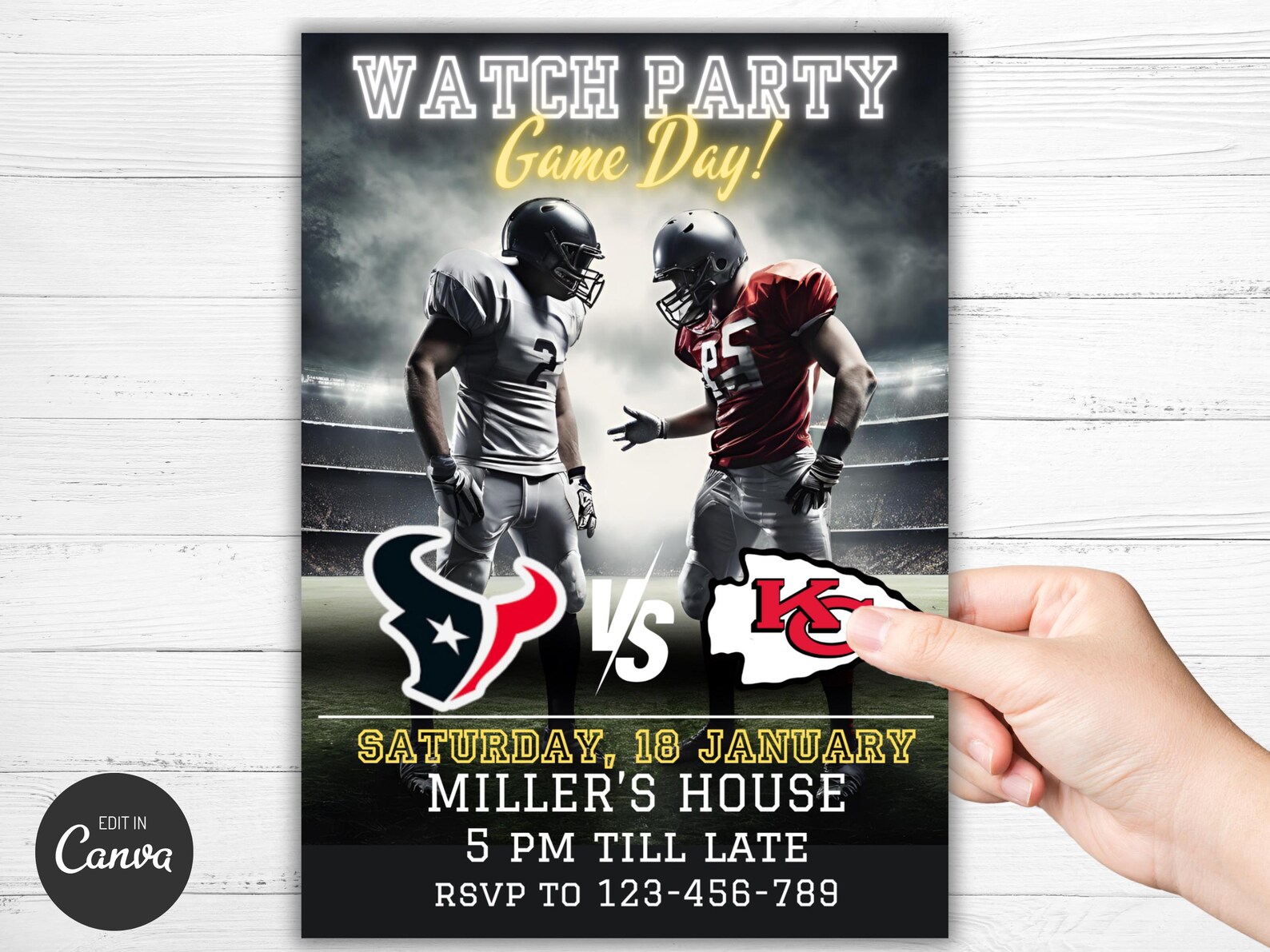 Football Watch Party Invitation Football Invitation Watch Party Invite ...