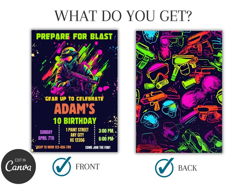 Paintball Birthday Invitation Paintball Invitation Birthday Invite for ...
