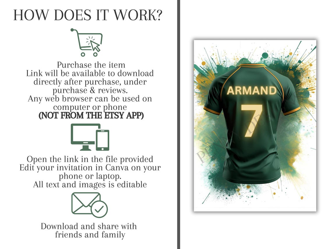 Springboks Rugby Birthday Invitation Editable Rugby Party Invitation - Etsy