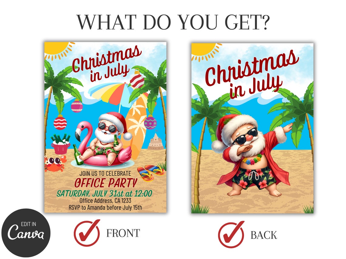 Christmas in July Invitation Christmas in July Invitation Birthday ...