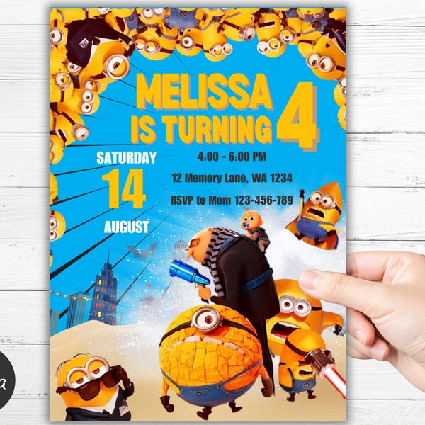 Despicable Me Invite - Etsy