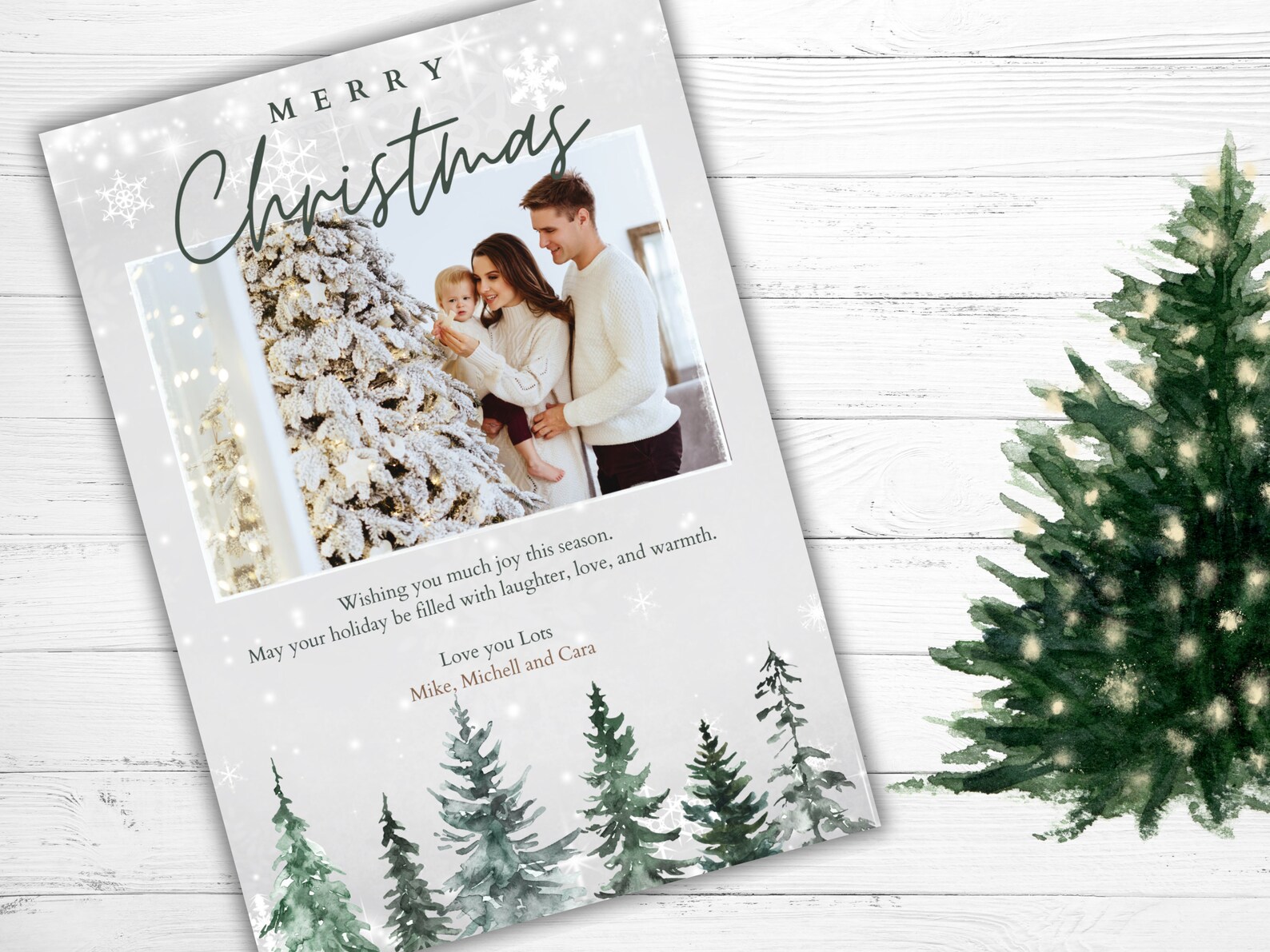Editable Christmas Card Christmas Family Card Printable Christmas Card ...