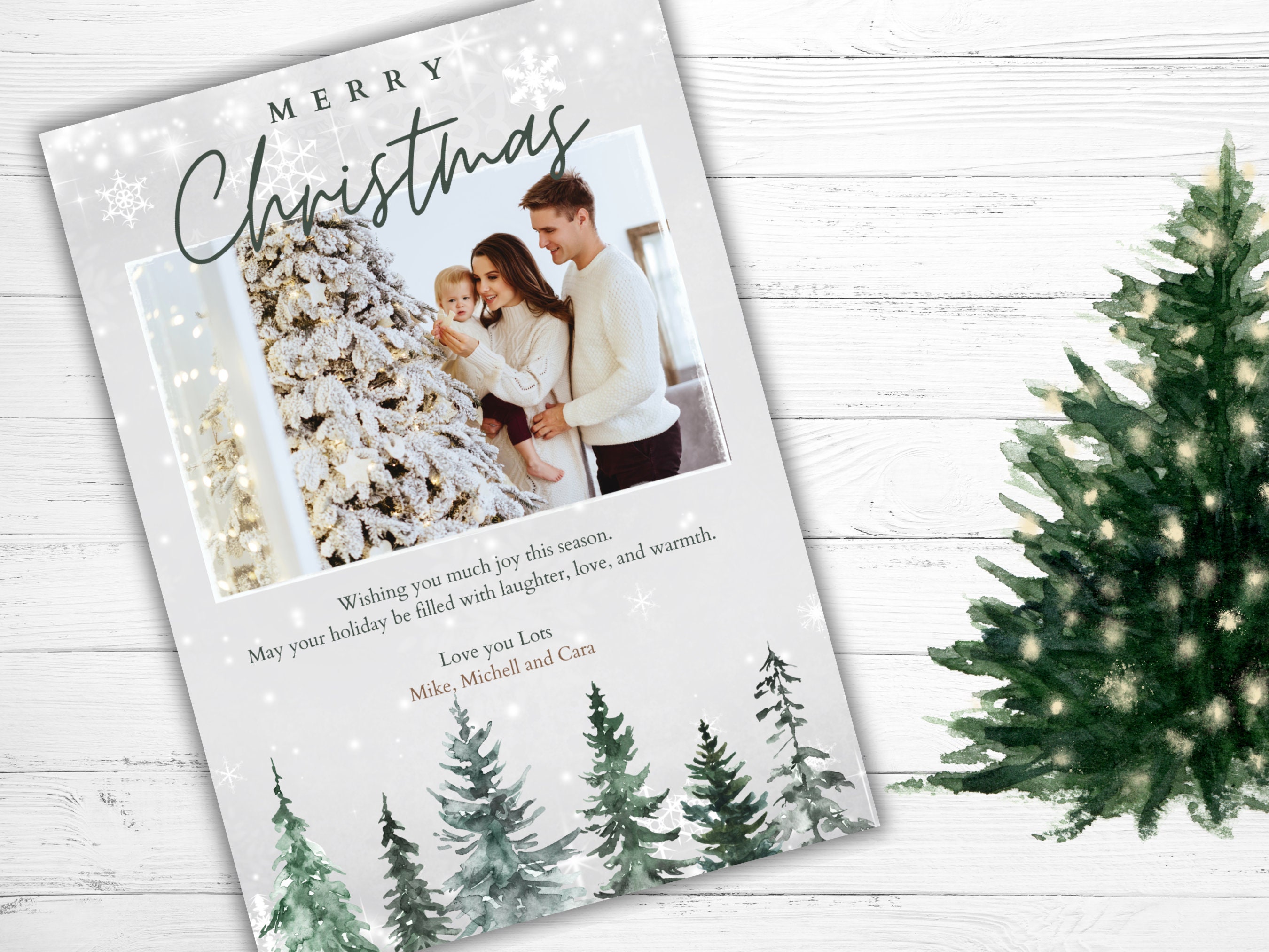 Editable Christmas Card Christmas Family Card Printable Christmas Card ...