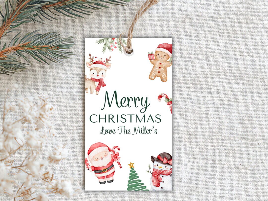 Editable Christmas Gift Tag Printable Present Label DIY Wrapping Label ...