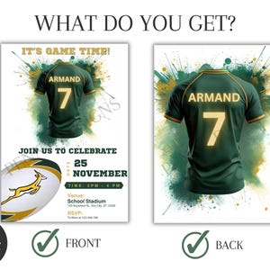 Springboks Rugby Birthday Invitation Editable Rugby Party Invitation - Etsy