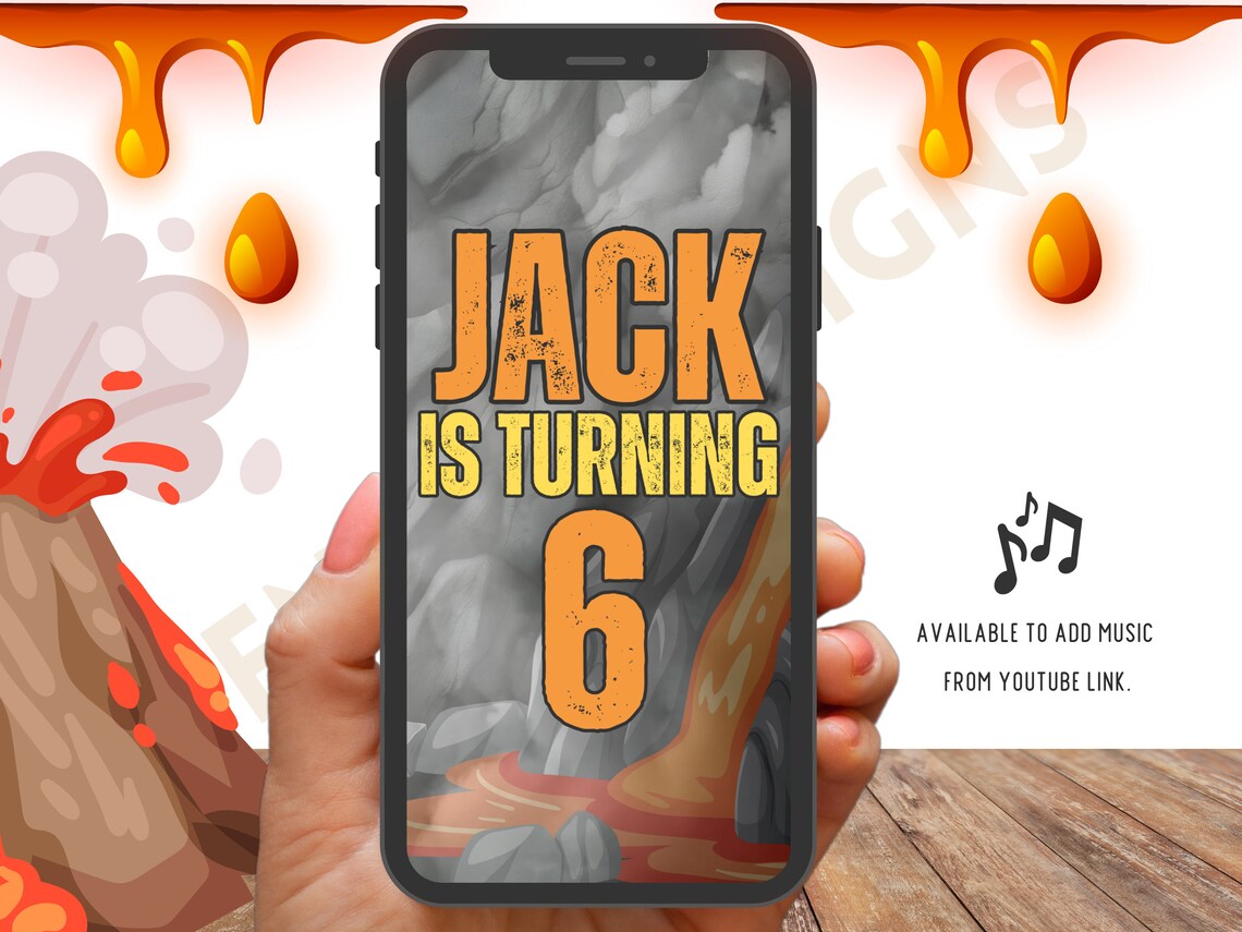 Volcano Birthday Invitation Volcano Invitation Birthday Invite Volcano ...