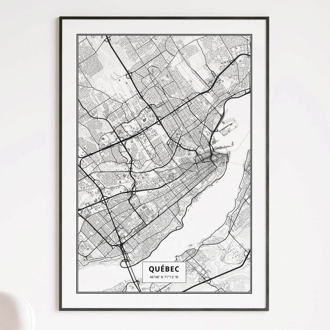 QUEBEC Map Physical Paper Poster, Premium Quebec City Poster Wall Art ...