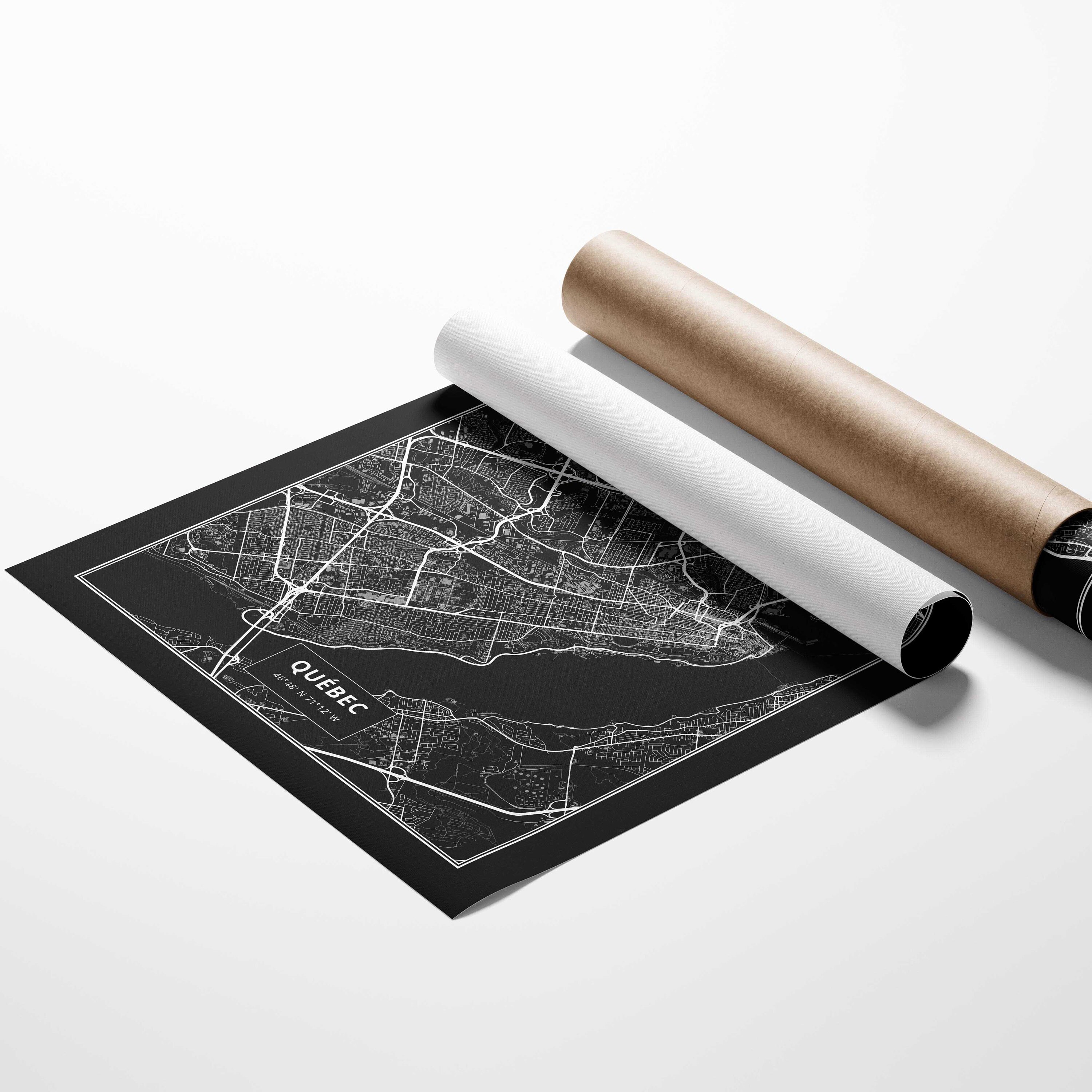 QUEBEC Map Physical Paper Poster, Premium Quebec City Poster Wall Art ...