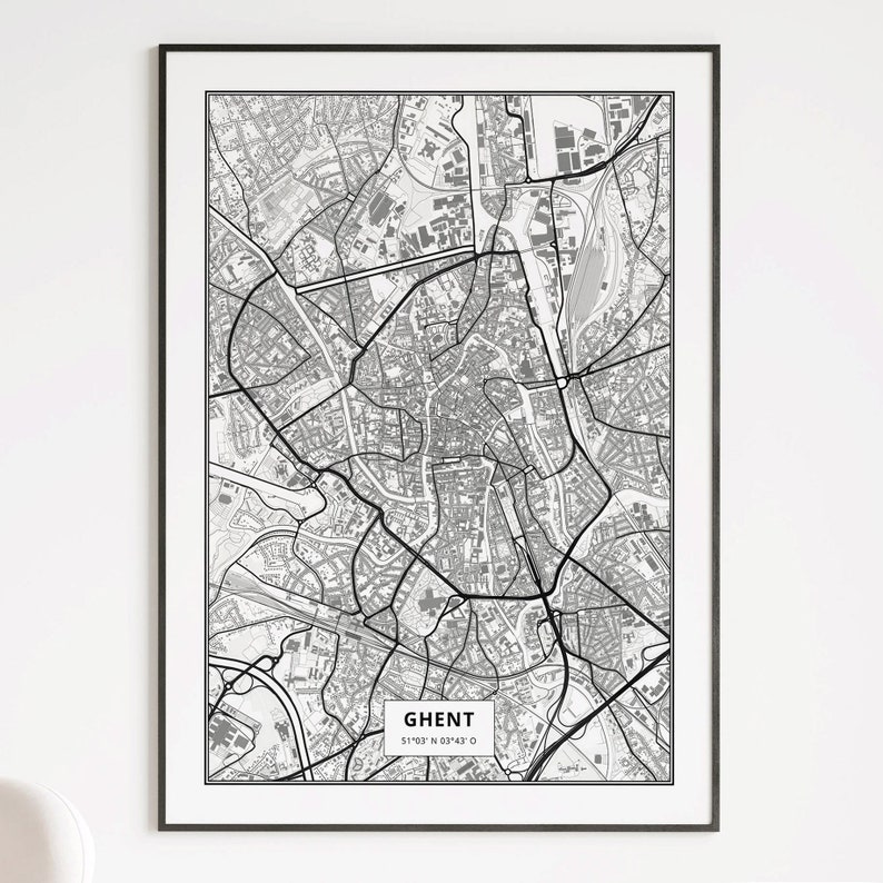 GHENT Map Physical Paper Poster, Premium GHENT City Poster Wall Art ...