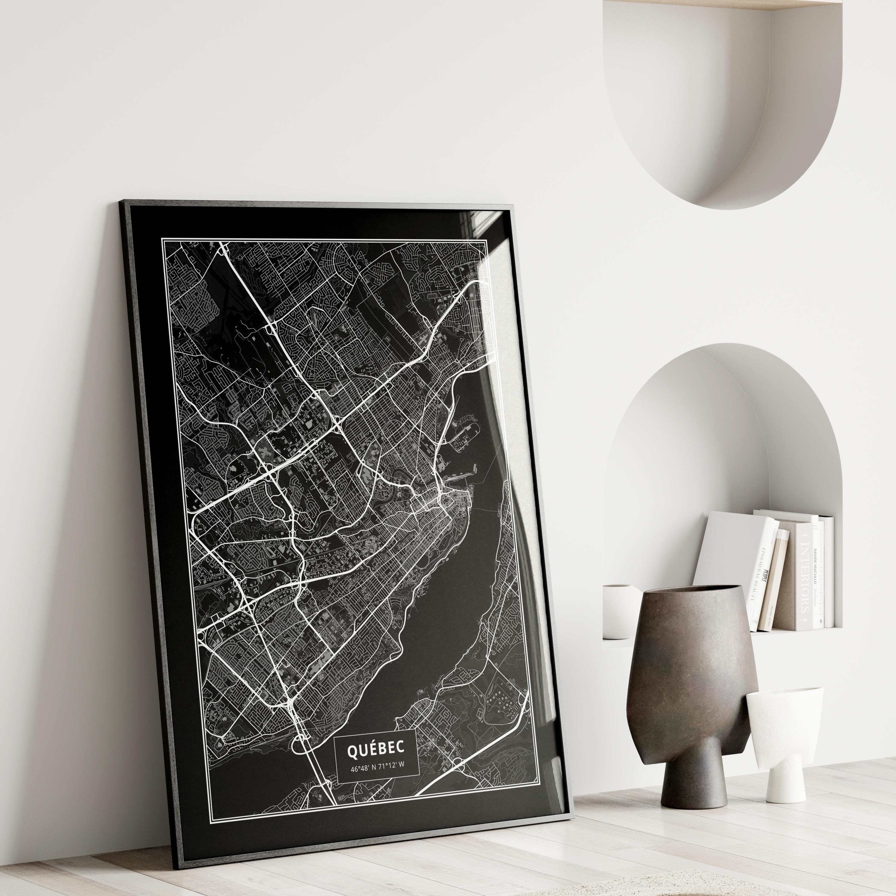 QUEBEC Map Physical Paper Poster, Premium Quebec City Poster Wall Art ...