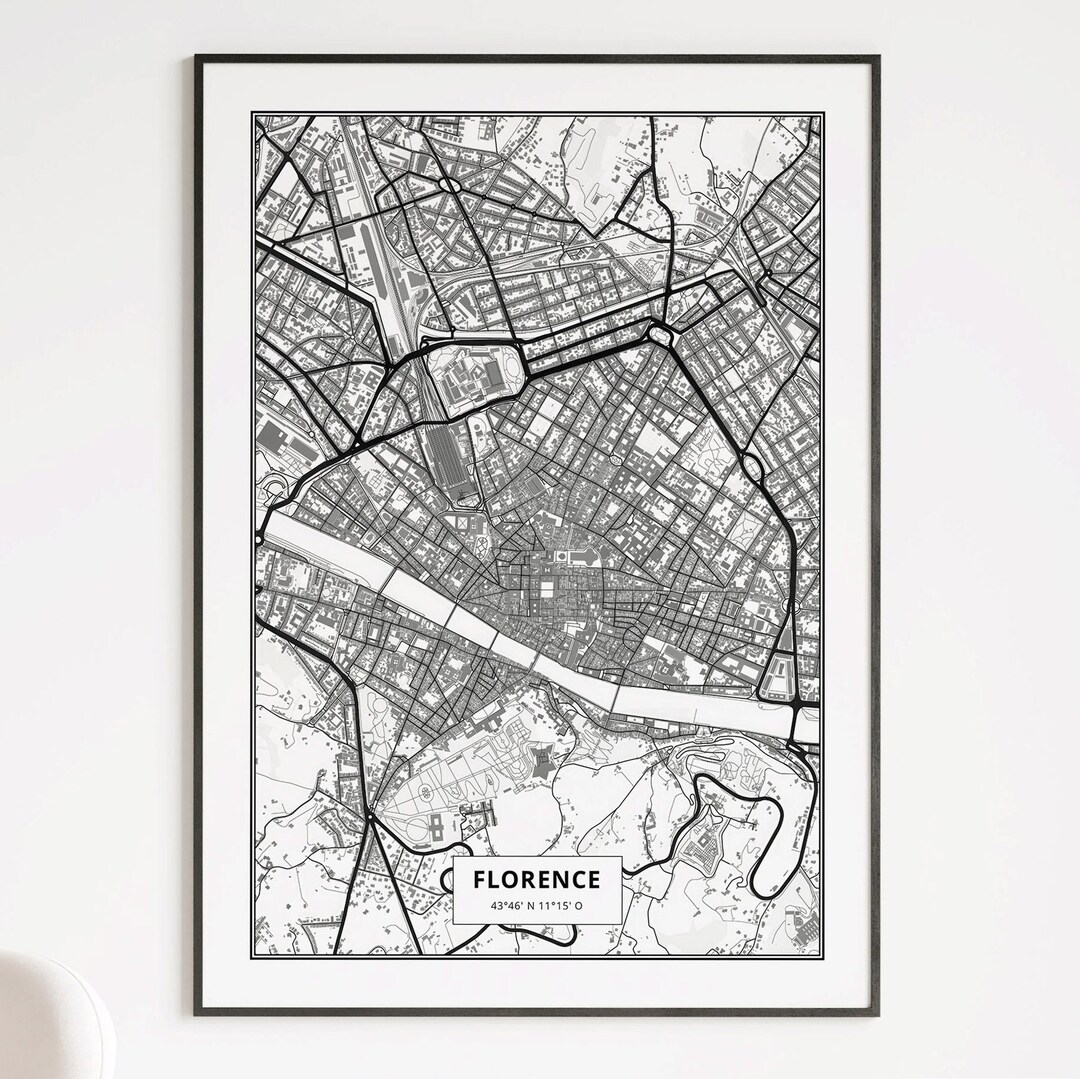 FLORENCE Map Physical Paper Poster, Premium Florence City Poster Wall ...