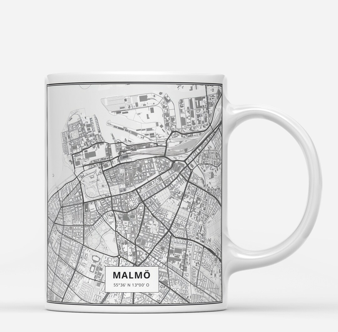 MALMO Map Print Mug, Premium Malmo City Coffee Mug, Map of Malmo - Etsy