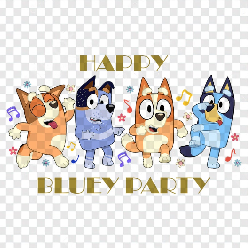 Happy Bluey Party Png Digital Bluey Png - Etsy