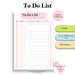 Soft Pink to Do List Printable Planner, to Do List, Schedule, Planner ...