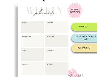 Cow Theme Weekly Printable Planner, to Do List, Schedule, Planner ...