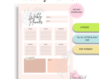 Cow Theme Weekly Printable Planner, to Do List, Schedule, Planner ...
